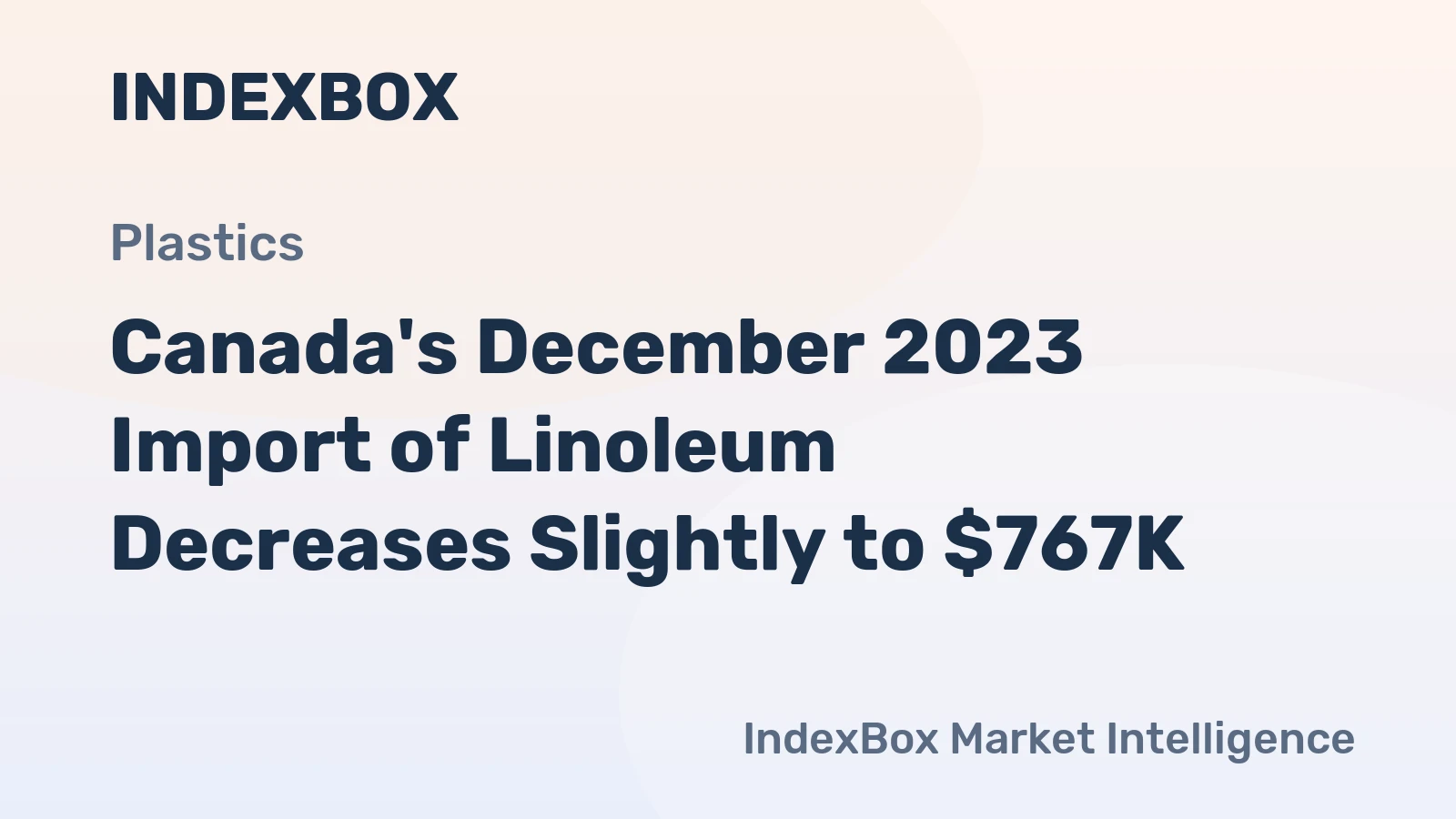 Canada's December 2023 Import of Linoleum Decreases Slightly to $767K