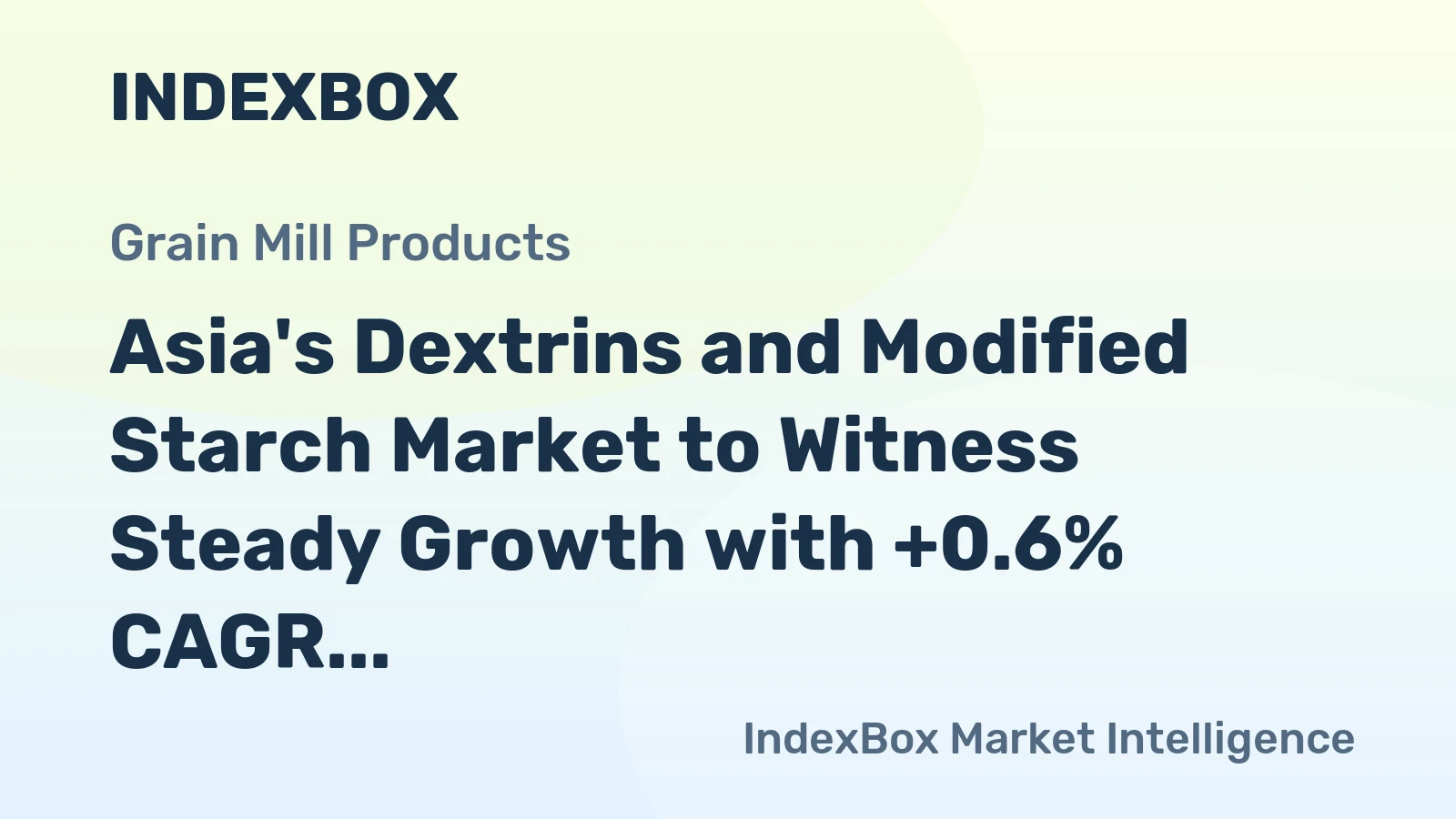 Asia's Dextrins and Modified Starch Market to Witness Steady Growth with +0.6% CAGR in Volume from 2024 to 2035