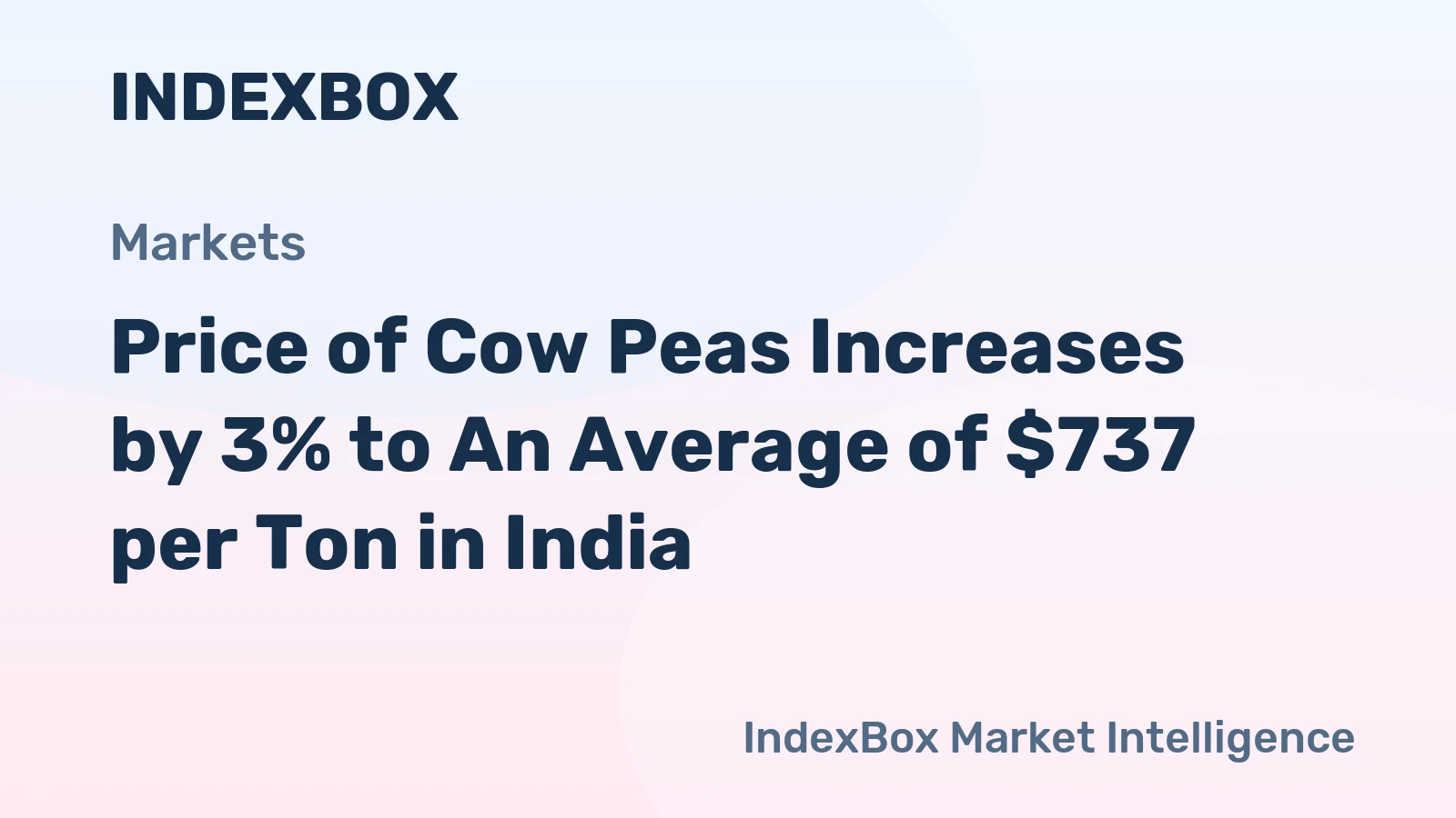 Price of Cow Peas Increases by 3% to An Average of $737 per Ton in India