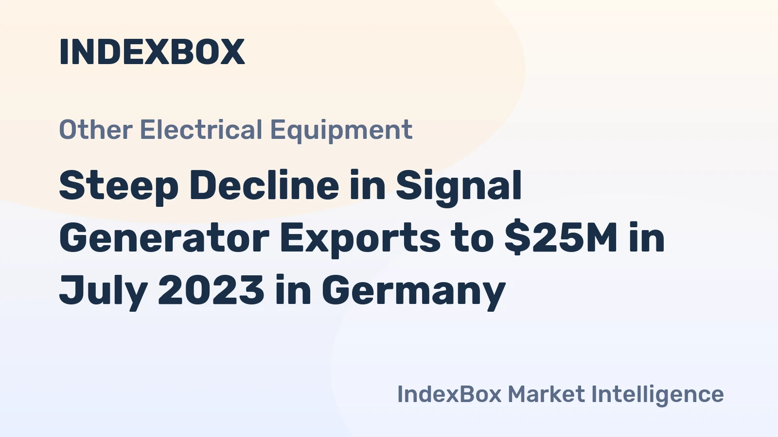 Steep Decline in Signal Generator Exports to $25M in July 2023 in Germany