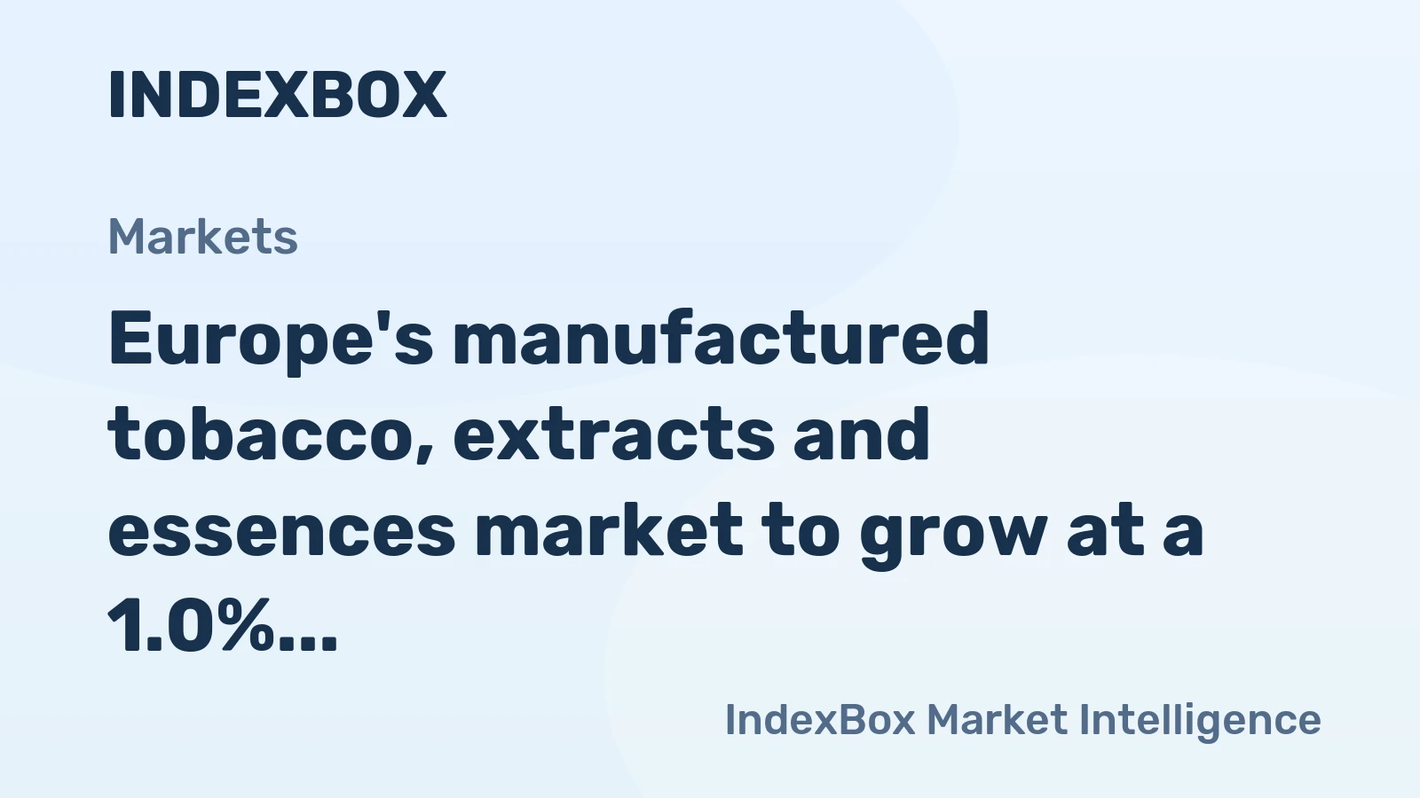 Europe's manufactured tobacco, extracts and essences market to grow at a 1.0% CAGR through 2035, driven by sustained demand, reaching 268K tons.