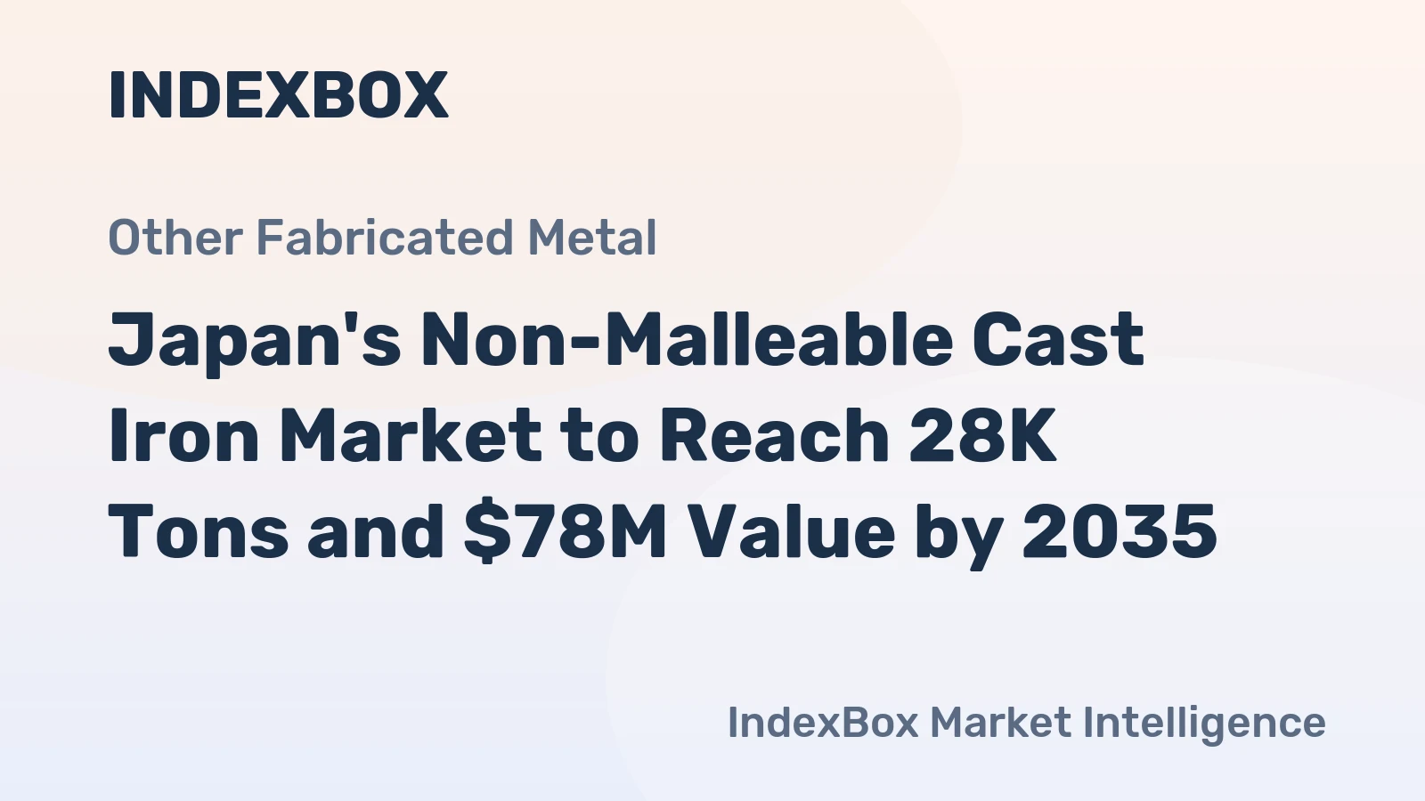 Japan's Non-Malleable Cast Iron Market to Reach 28K Tons and $78M Value by 2035