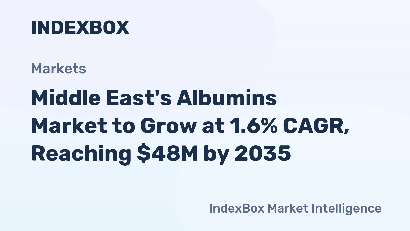 Middle East's Albumins Market to Grow at 1.6% CAGR, Reaching $48M by 2035