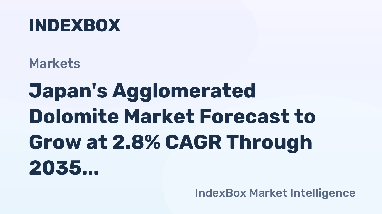 Japan's Agglomerated Dolomite Market Forecast to Grow at 2.8% CAGR Through 2035