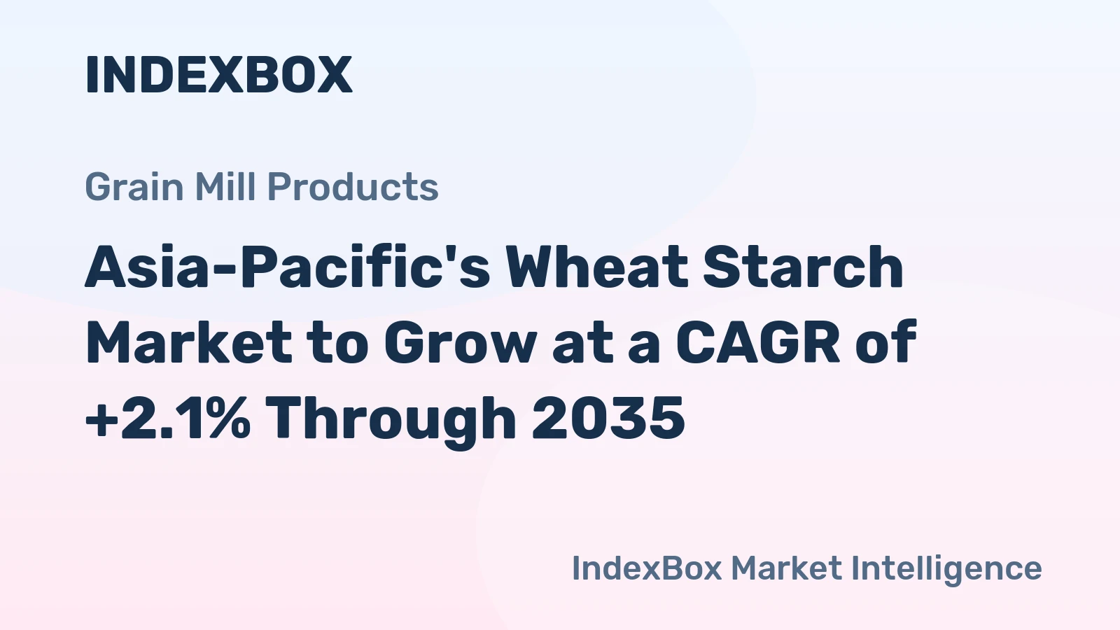 Asia-Pacific's Wheat Starch Market to Grow at a CAGR of +2.1% Through 2035