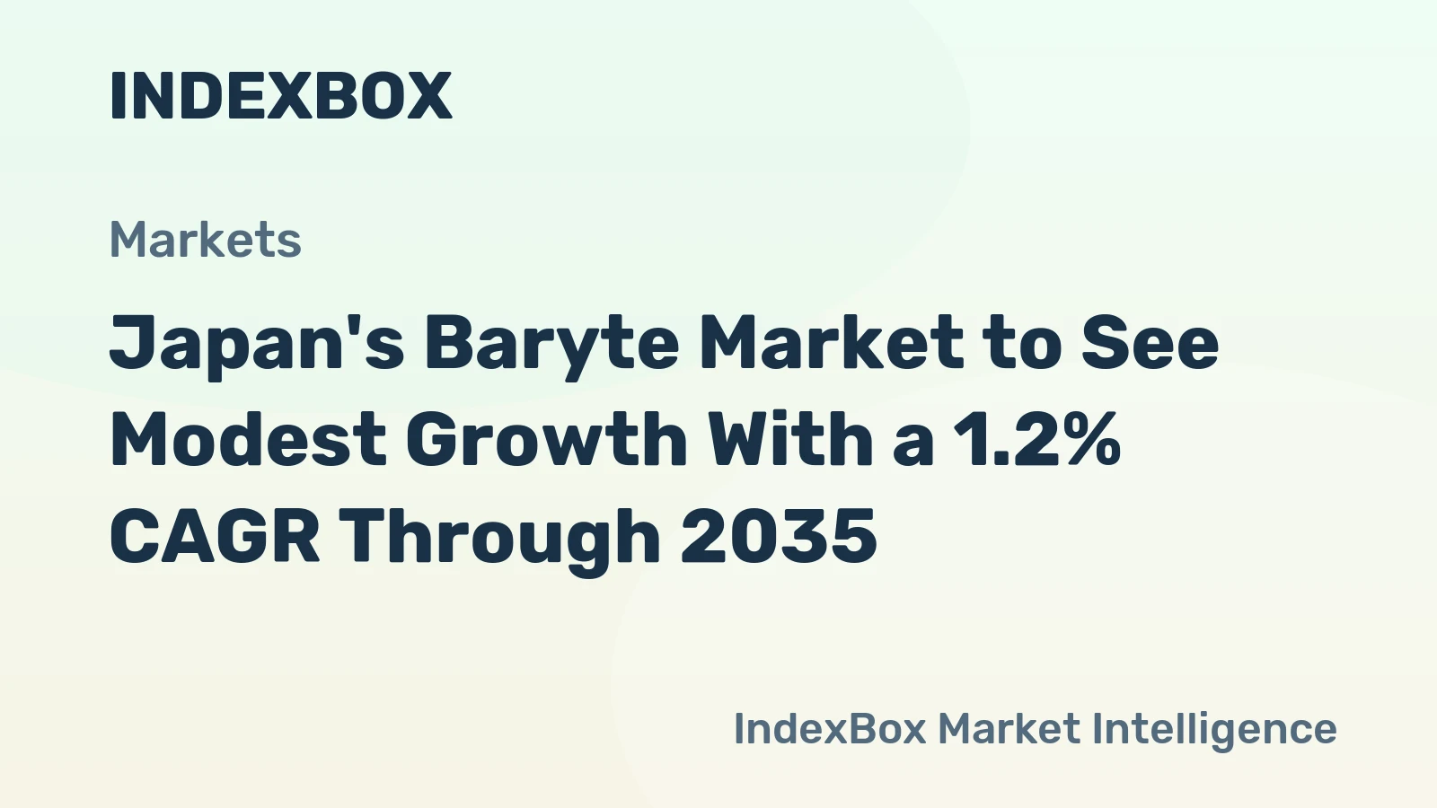 Japan's Baryte Market to See Modest Growth With a 1.2% CAGR Through 2035