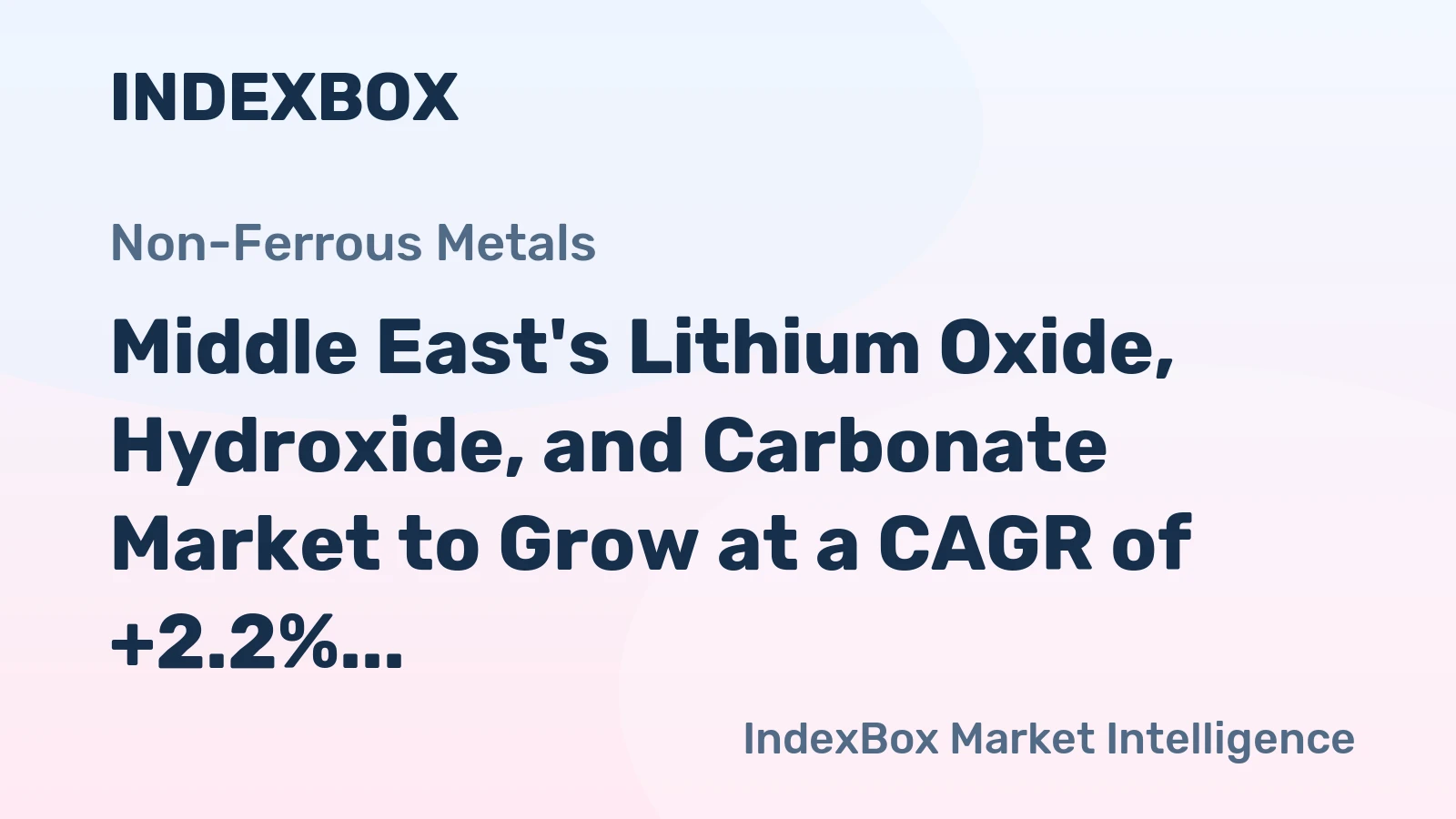 Middle East's Lithium Oxide, Hydroxide, and Carbonate Market to Grow at a CAGR of +2.2% from 2024 to 2035, Reaching 3.1K Tons