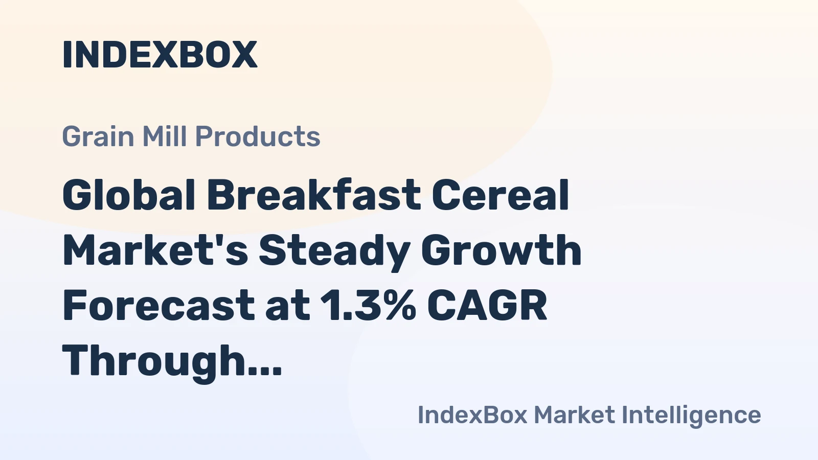 Global Breakfast Cereal Market's Steady Growth Forecast at 1.3% CAGR Through 2035