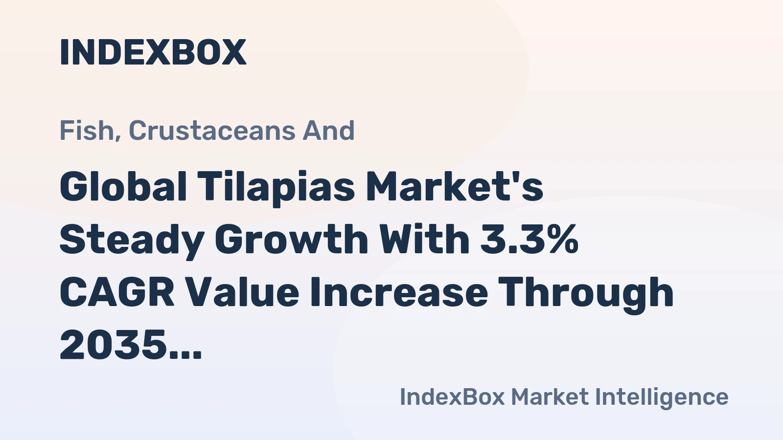 Global Tilapias Market's Steady Growth With 3.3% CAGR Value Increase Through 2035