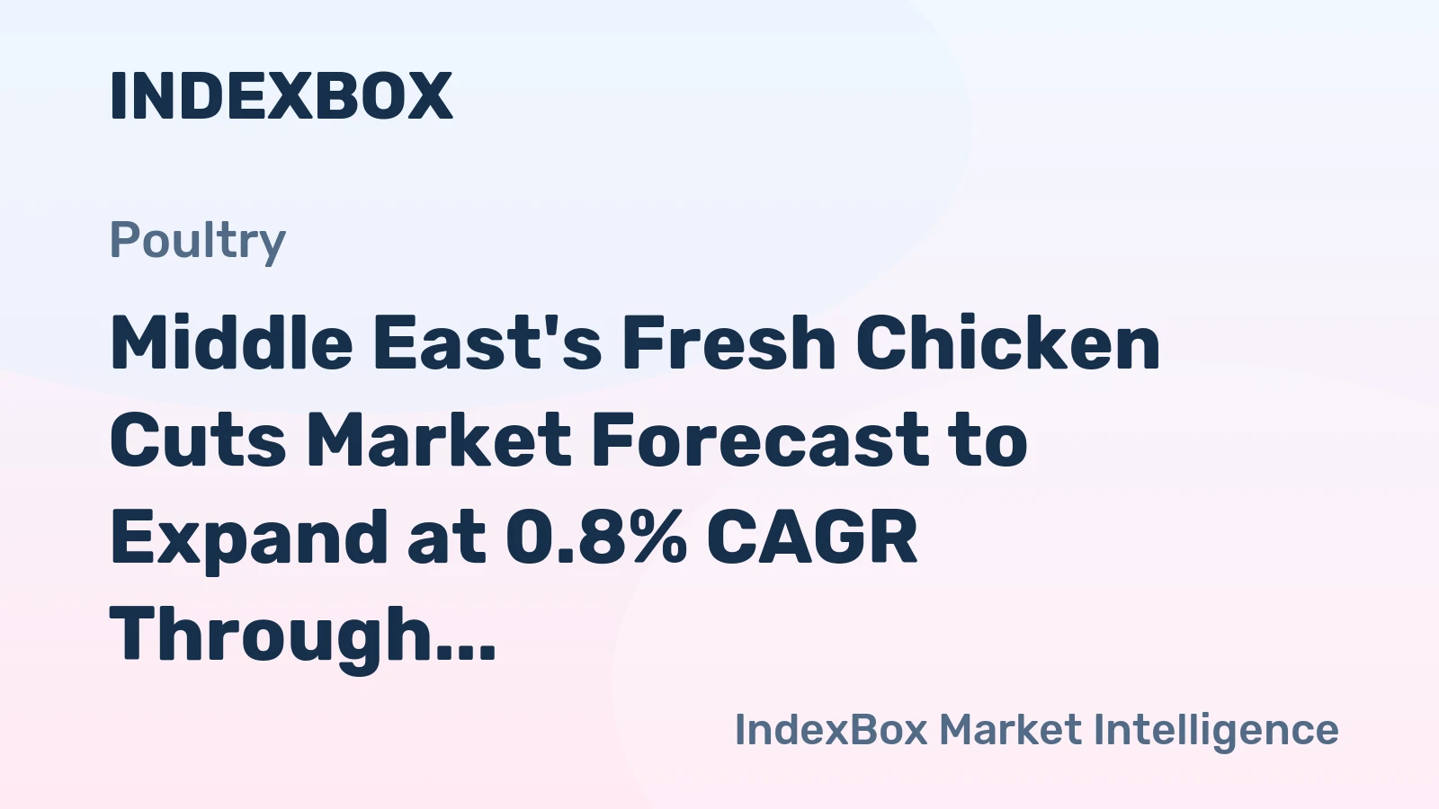 Middle East's Fresh Chicken Cuts Market Forecast to Expand at 0.8% CAGR Through 2035