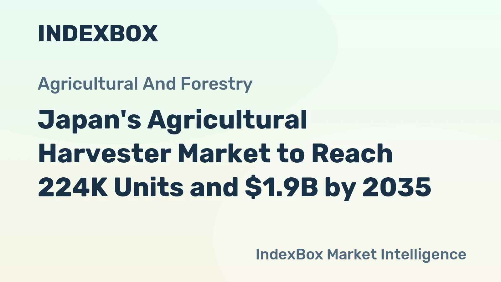 Japan's Agricultural Harvester Market to Reach 224K Units and $1.9B by 2035