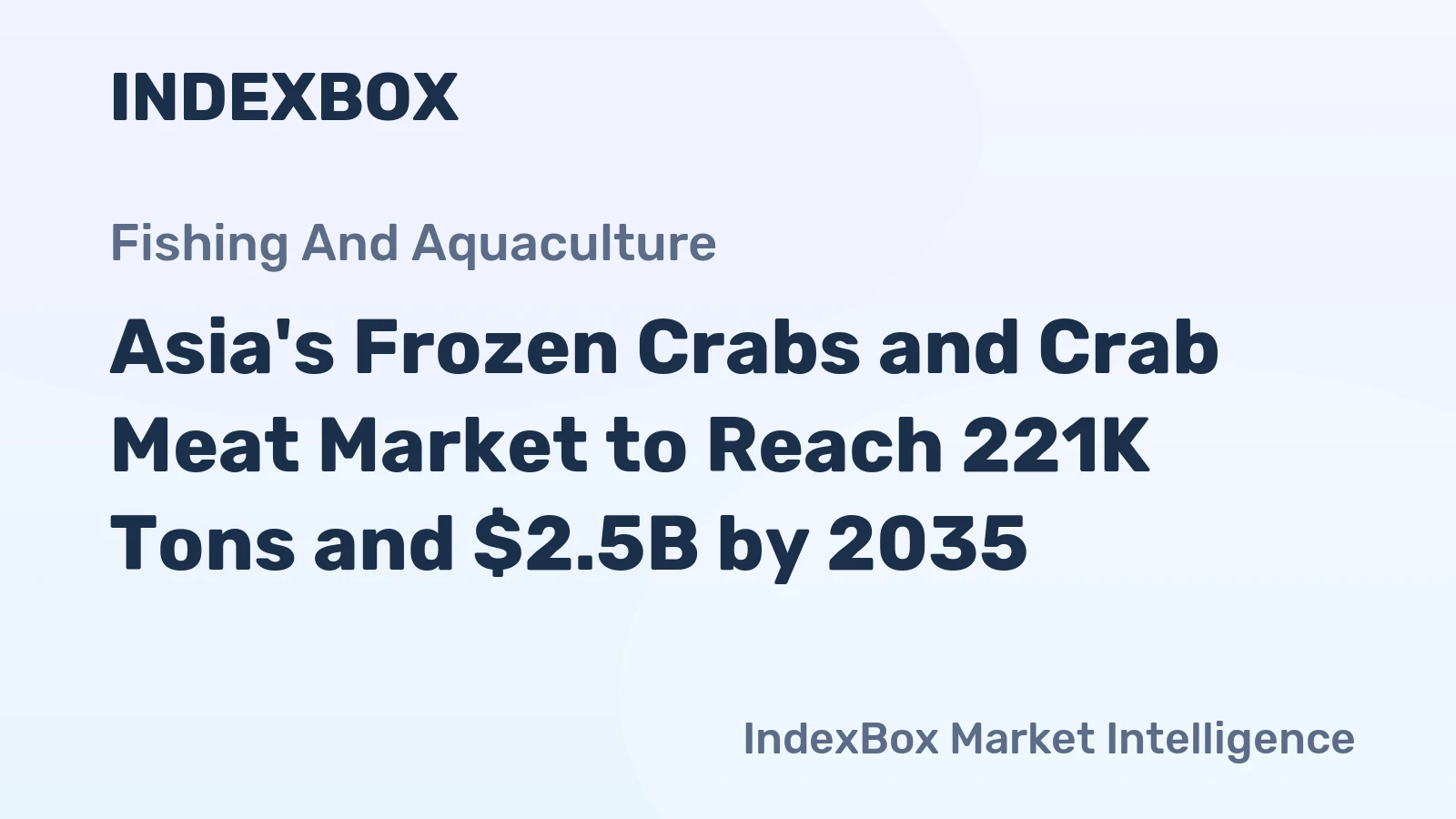 Asia's Frozen Crabs and Crab Meat Market to Reach 221K Tons and $2.5B by 2035