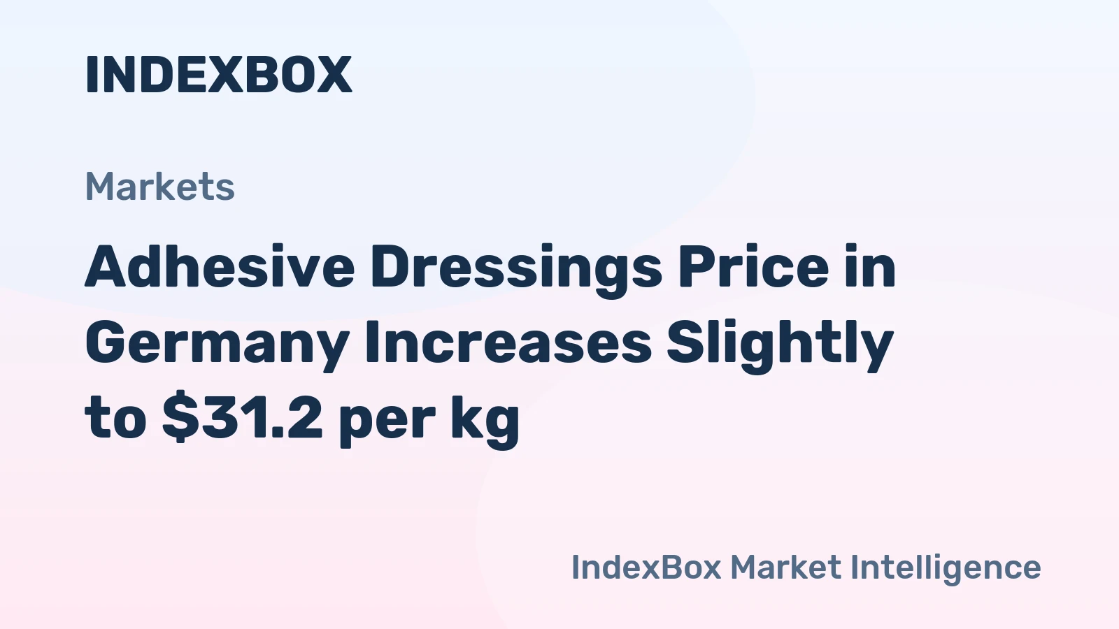 Adhesive Dressings Price in Germany Increases Slightly to $31.2 per kg