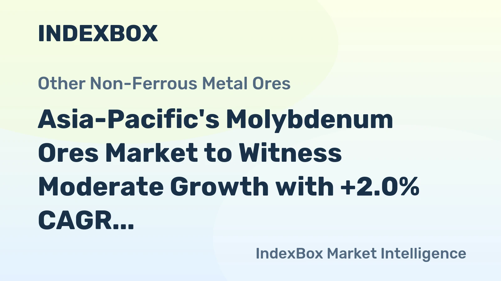 Asia-Pacific's Molybdenum Ores Market to Witness Moderate Growth with +2.0% CAGR by 2035