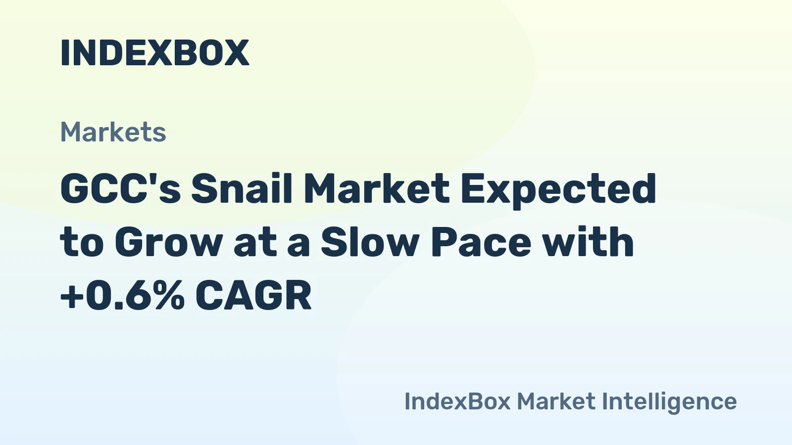 GCC's Snail Market Expected to Grow at a Slow Pace with +0.6% CAGR
