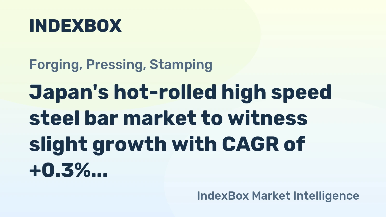 Japan's hot-rolled high speed steel bar market to witness slight growth with CAGR of +0.3% over next decade