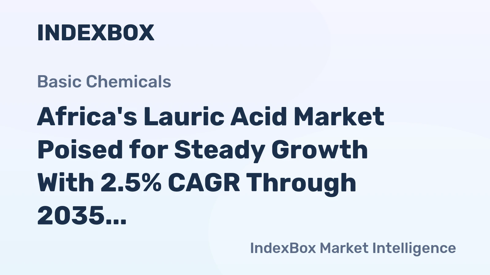 Africa's Lauric Acid Market Poised for Steady Growth With 2.5% CAGR Through 2035