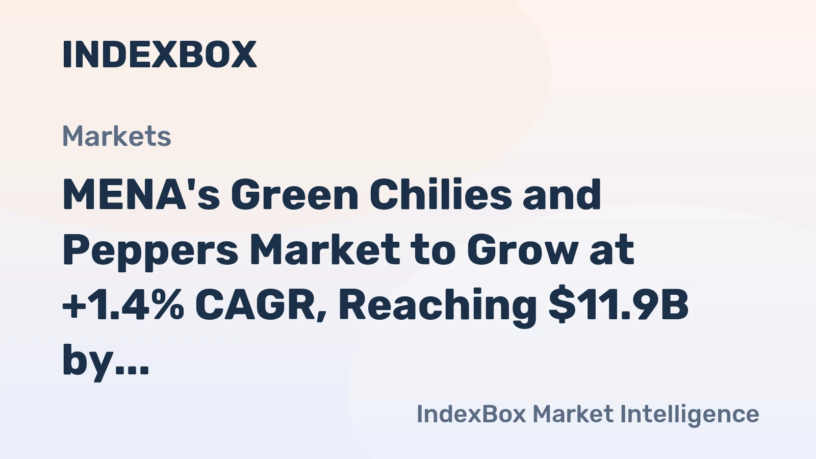 MENA's Green Chilies and Peppers Market to Grow at +1.4% CAGR, Reaching $11.9B by 2035