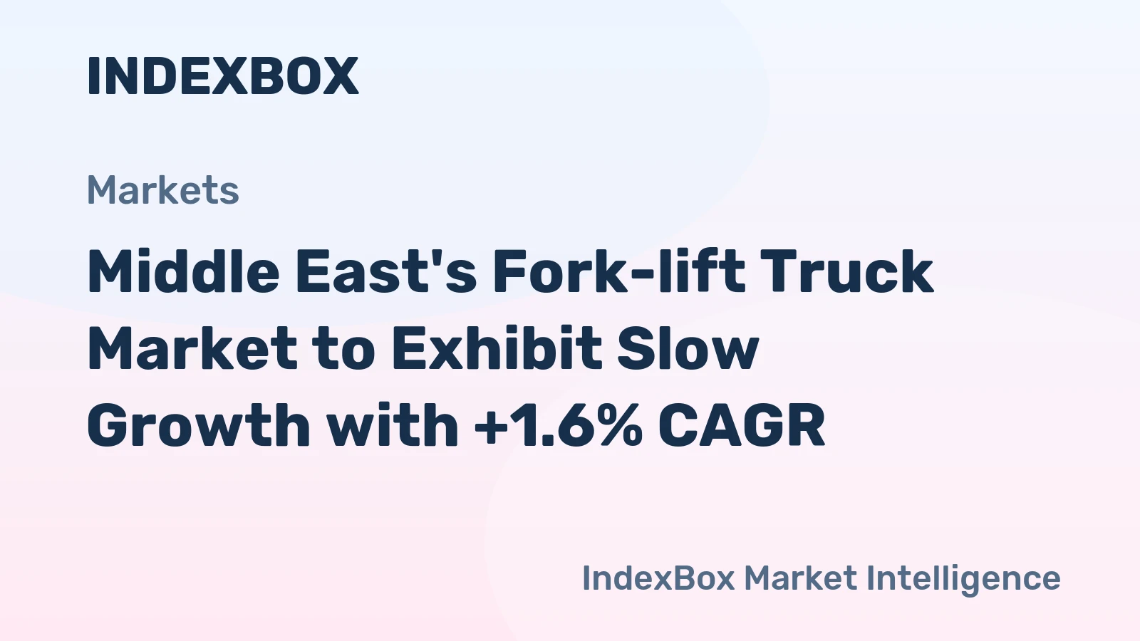 Middle East's Fork-lift Truck Market to Exhibit Slow Growth with +1.6% CAGR