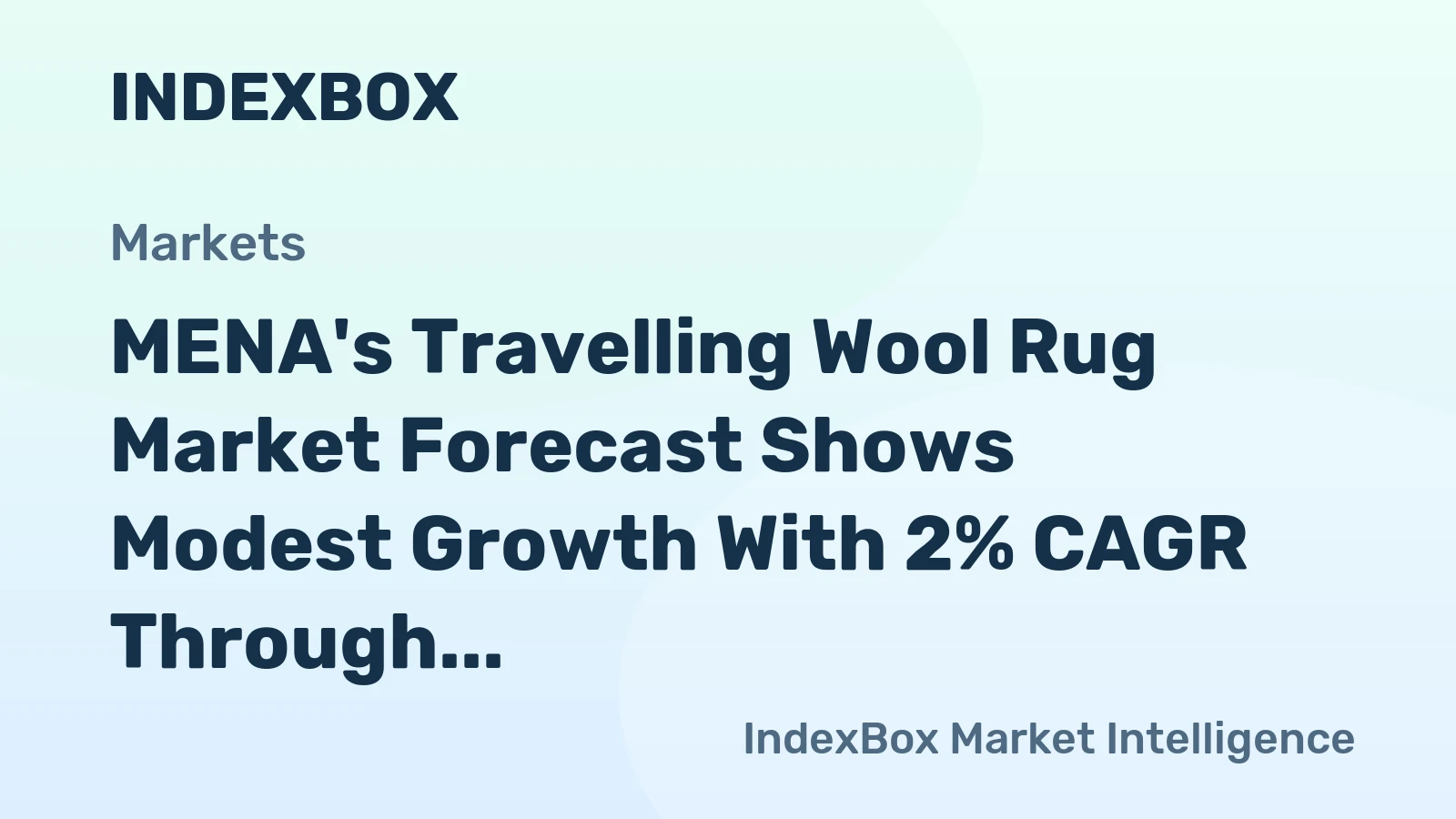 MENA's Travelling Wool Rug Market Forecast Shows Modest Growth With 2% CAGR Through 2035