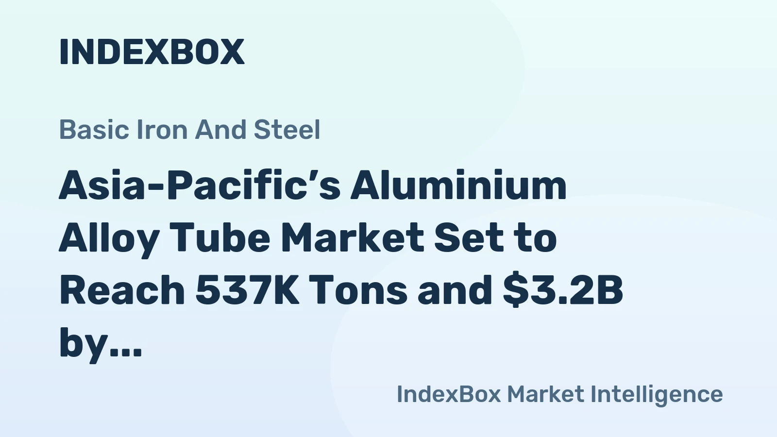 Asia-Pacific’s Aluminium Alloy Tube Market Set to Reach 537K Tons and $3.2B by 2035