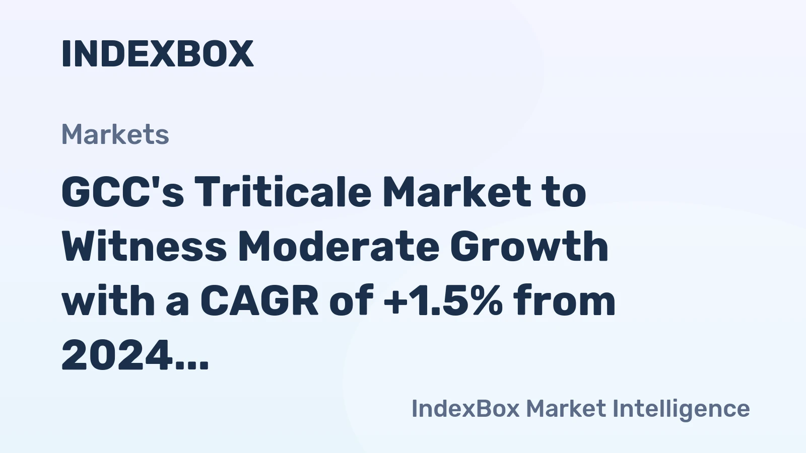 GCC's Triticale Market to Witness Moderate Growth with a CAGR of +1.5% from 2024 to 2035