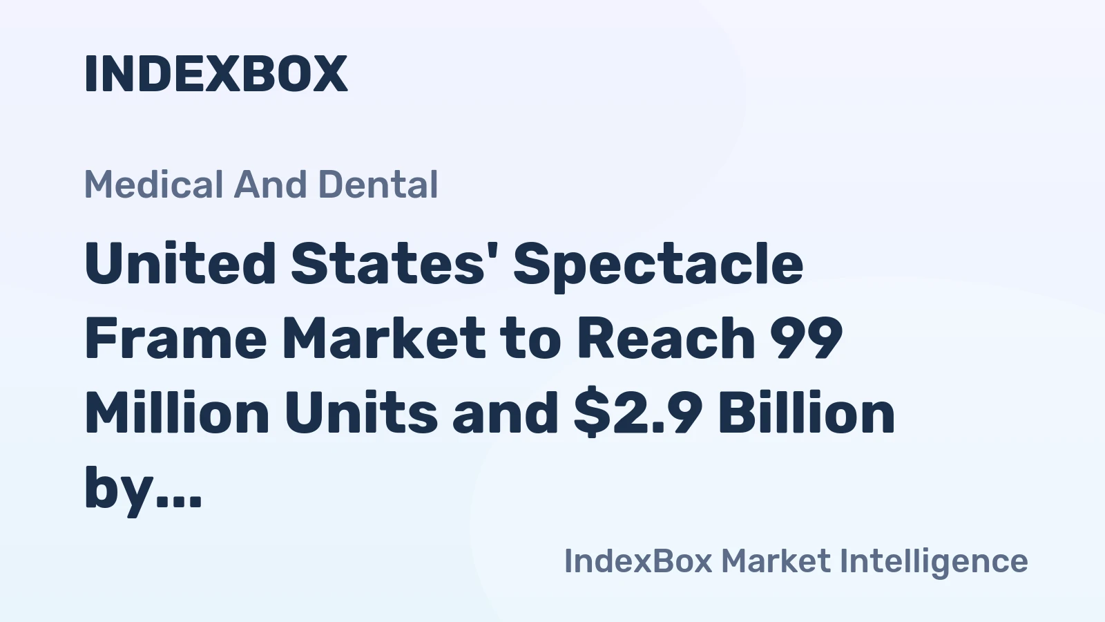 United States' Spectacle Frame Market to Reach 99 Million Units and $2.9 Billion by 2035
