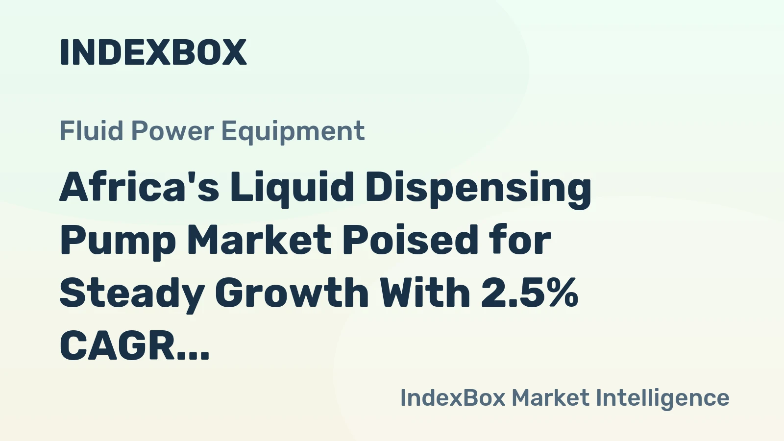 Africa's Liquid Dispensing Pump Market Poised for Steady Growth With 2.5% CAGR in Value