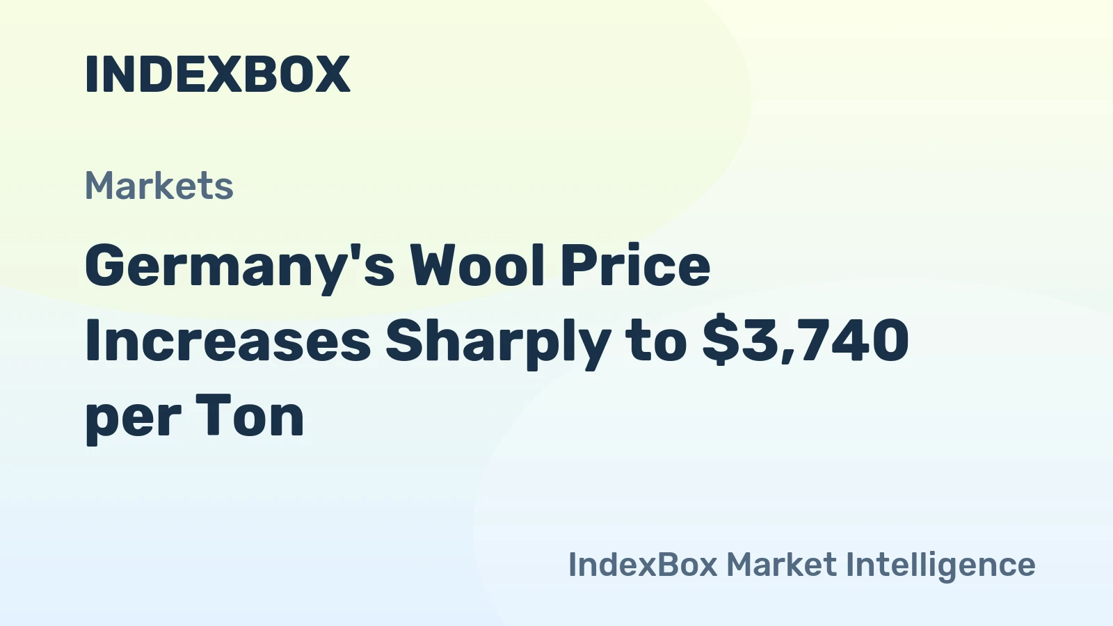 Germany's Wool Price Increases Sharply to $3,740 per Ton
