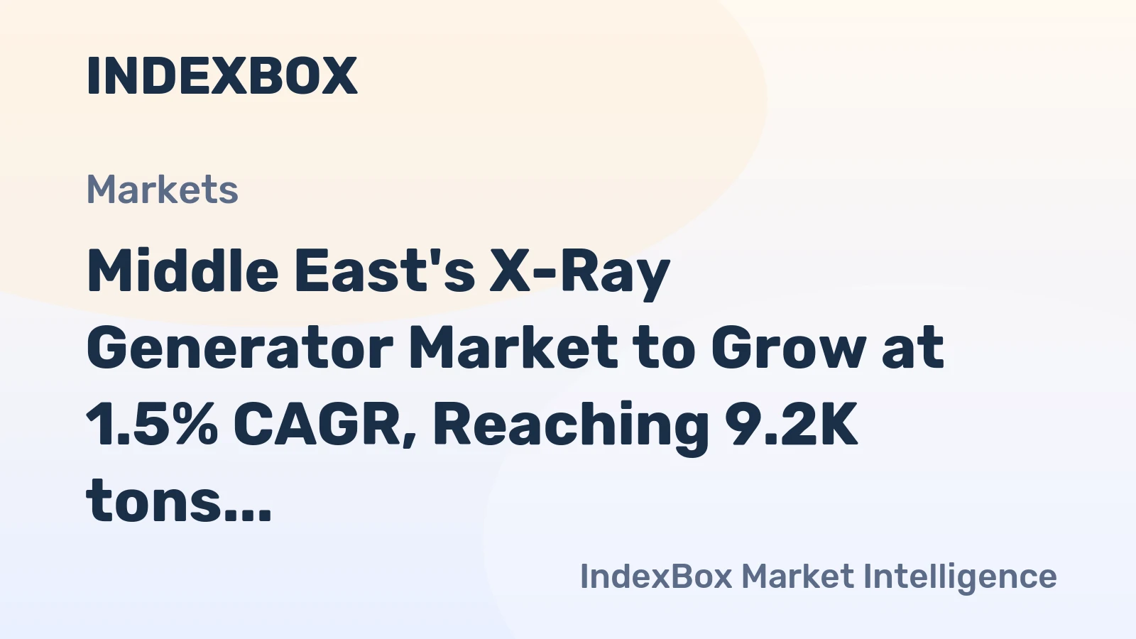 Middle East's X-Ray Generator Market to Grow at 1.5% CAGR, Reaching 9.2K tons by 2035