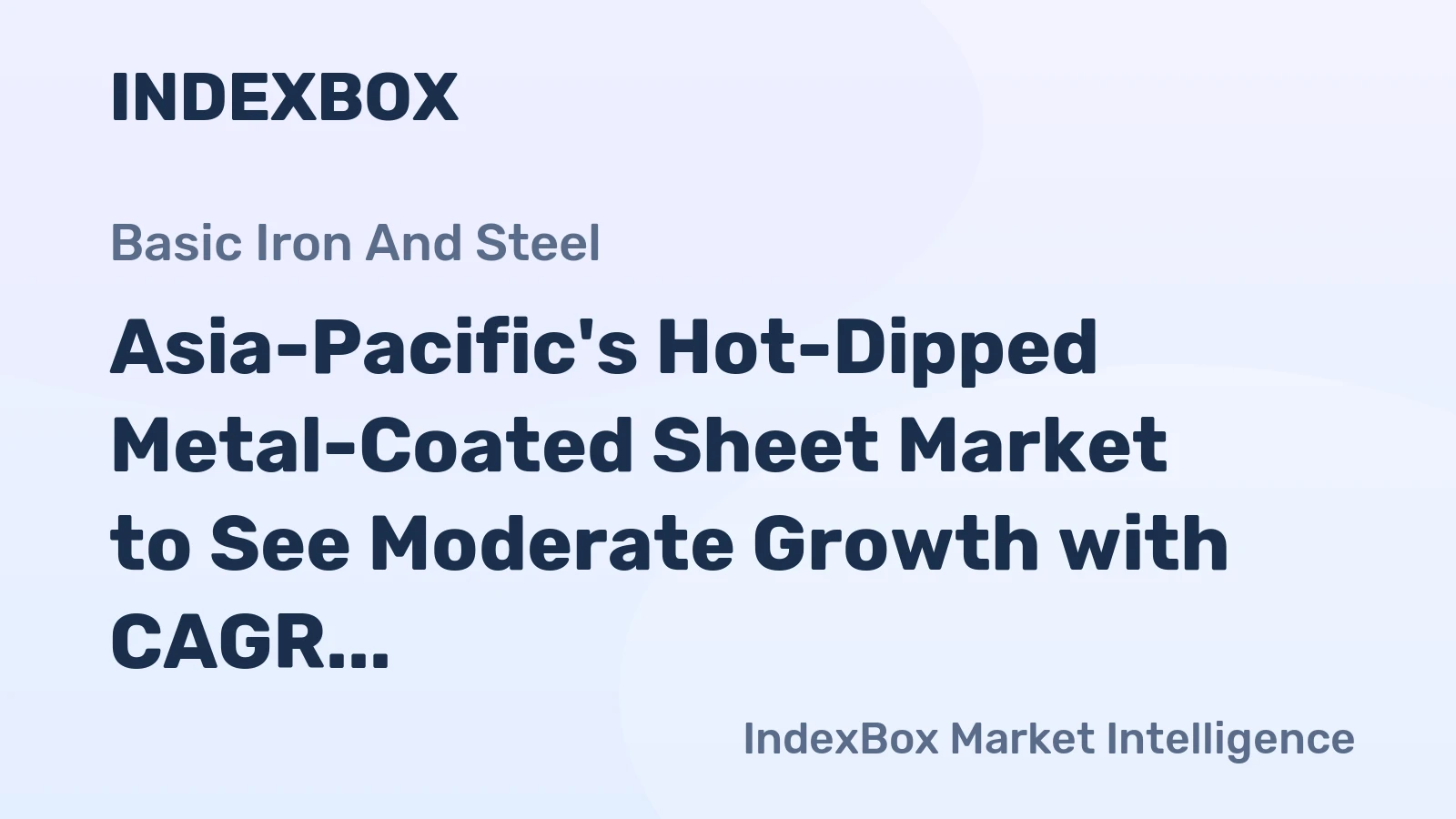 Asia-Pacific's Hot-Dipped Metal-Coated Sheet Market to See Moderate Growth with CAGR of +1.6% through 2035