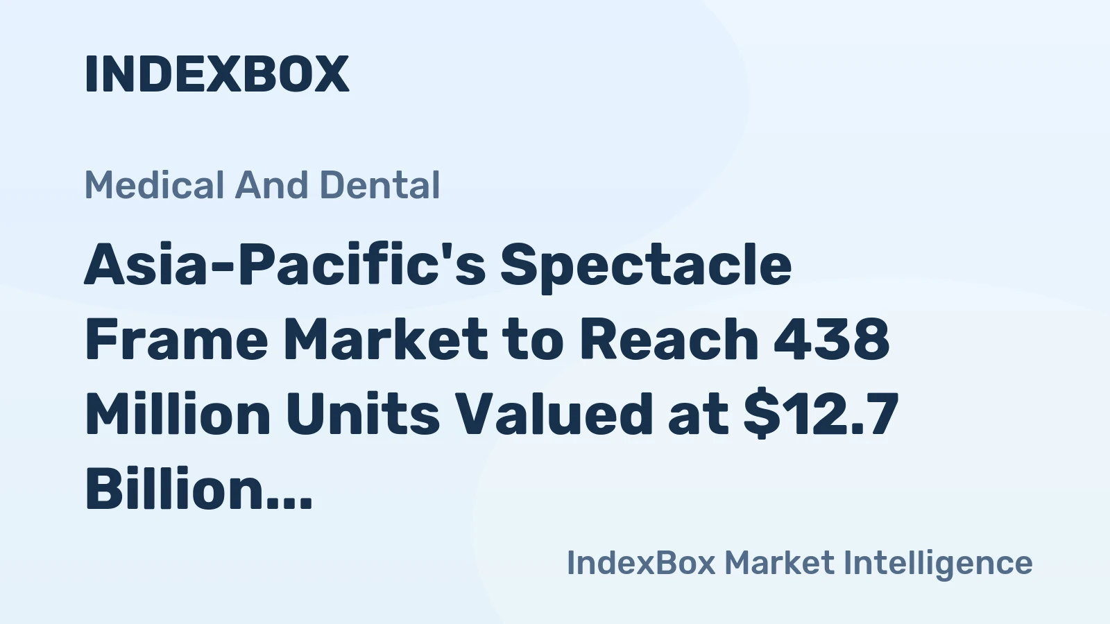Asia-Pacific's Spectacle Frame Market to Reach 438 Million Units Valued at $12.7 Billion by 2035