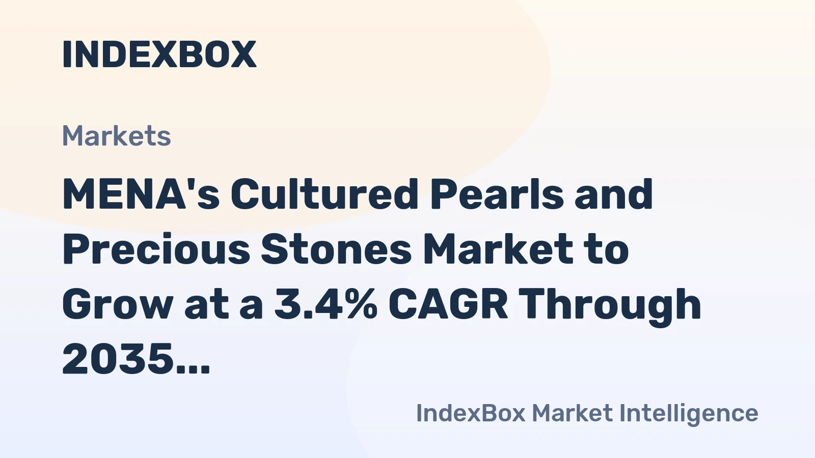 MENA's Cultured Pearls and Precious Stones Market to Grow at a 3.4% CAGR Through 2035