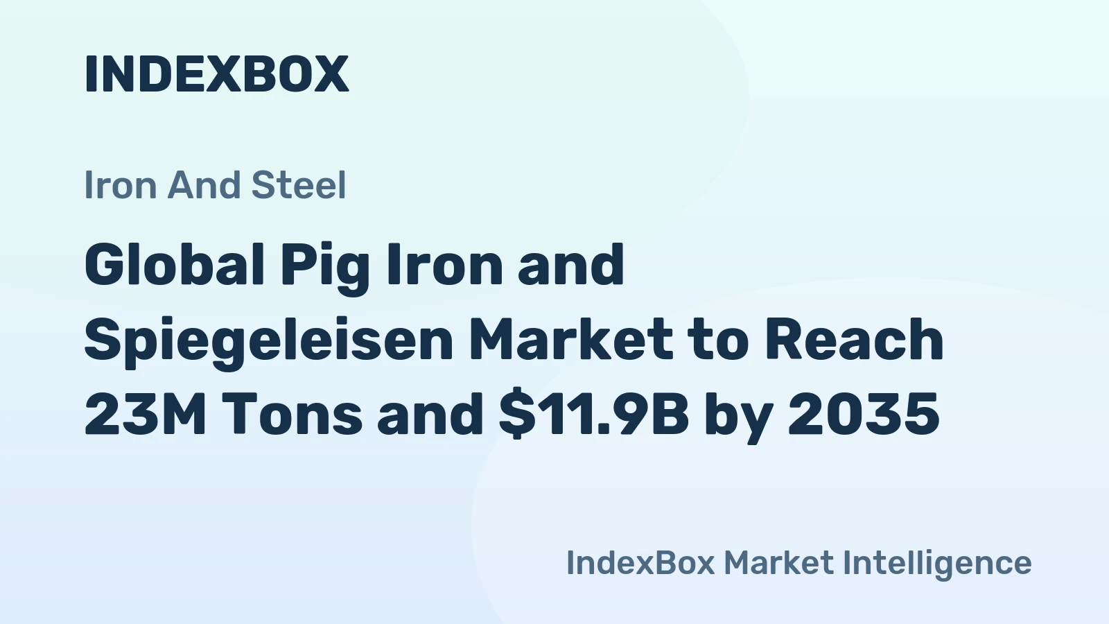 Global Pig Iron and Spiegeleisen Market to Reach 23M Tons and $11.9B by 2035