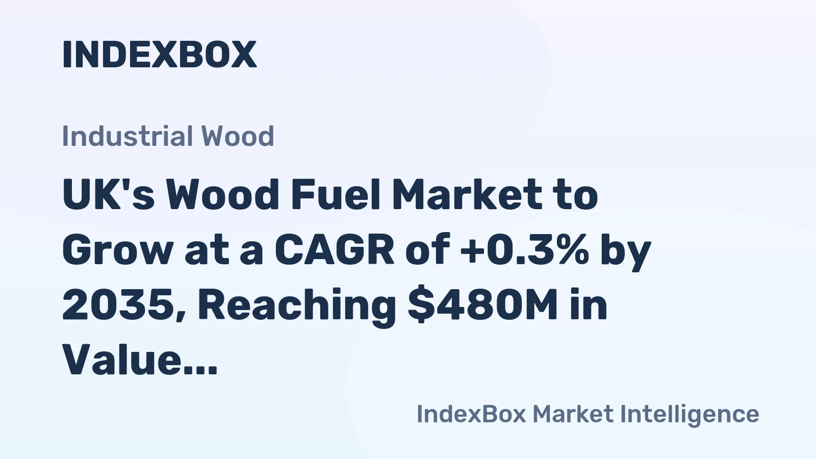 UK's Wood Fuel Market to Grow at a CAGR of +0.3% by 2035, Reaching $480M in Value