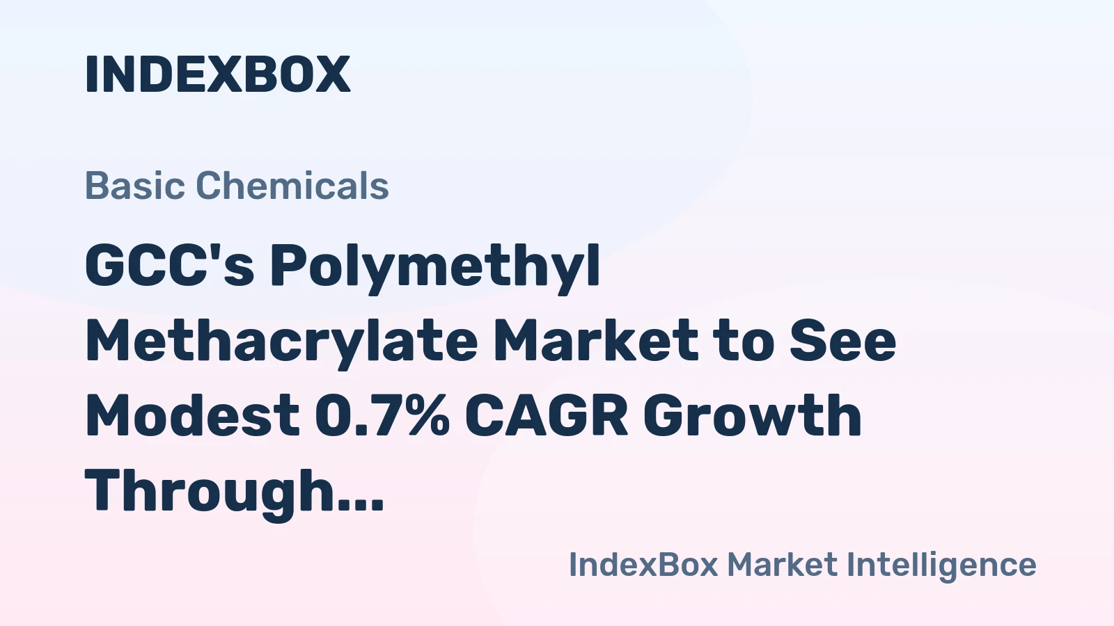 GCC's Polymethyl Methacrylate Market to See Modest 0.7% CAGR Growth Through 2035