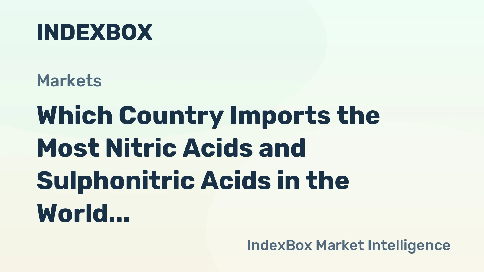 Which Country Imports the Most Nitric Acids and Sulphonitric Acids in the World?