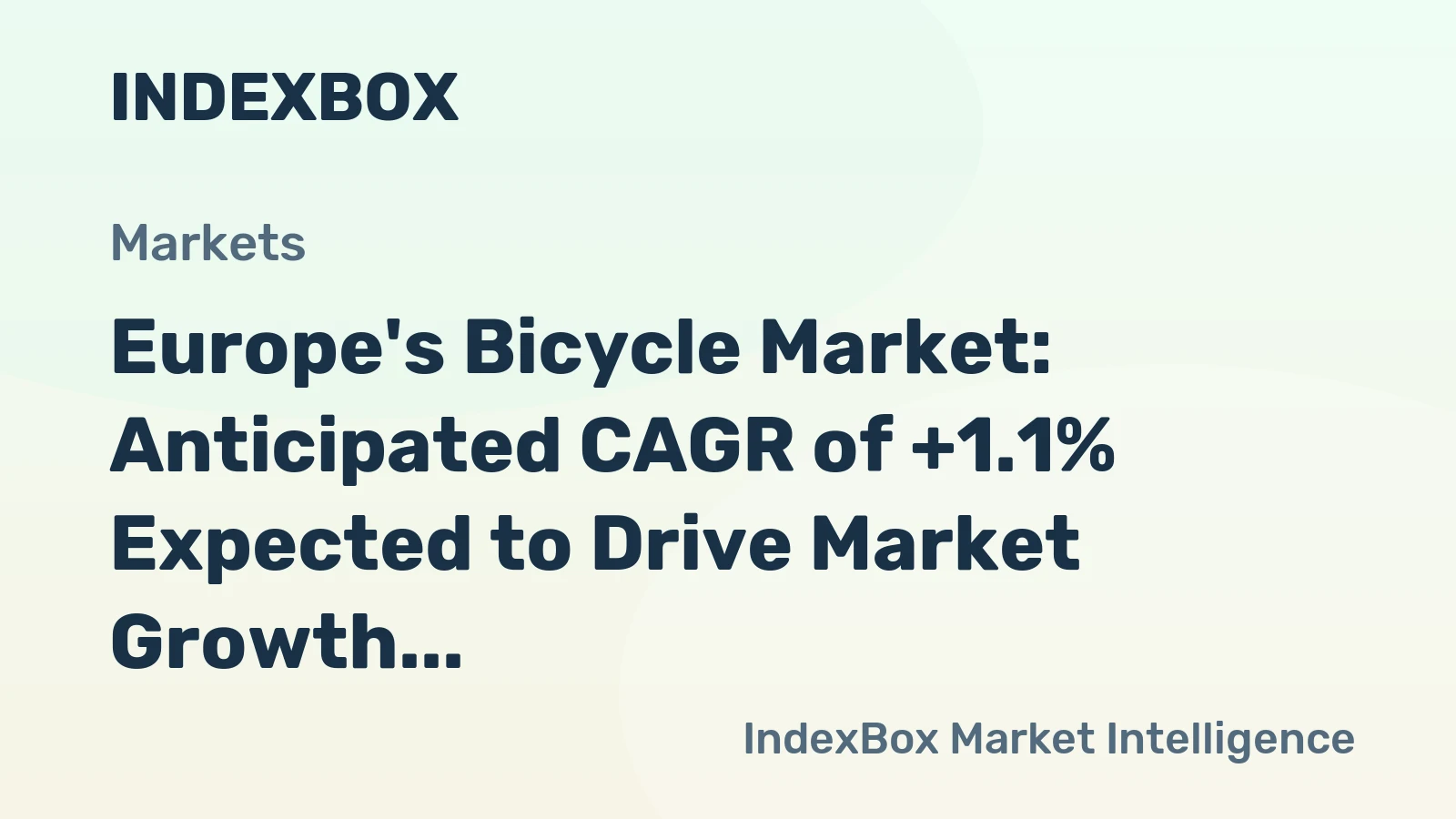Europe's Bicycle Market: Anticipated CAGR of +1.1% Expected to Drive Market Growth Over the Next Decade