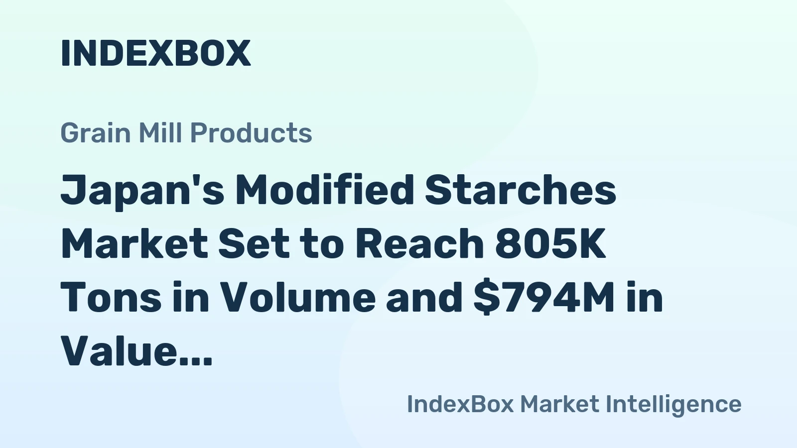 Japan's Modified Starches Market Set to Reach 805K Tons in Volume and $794M in Value