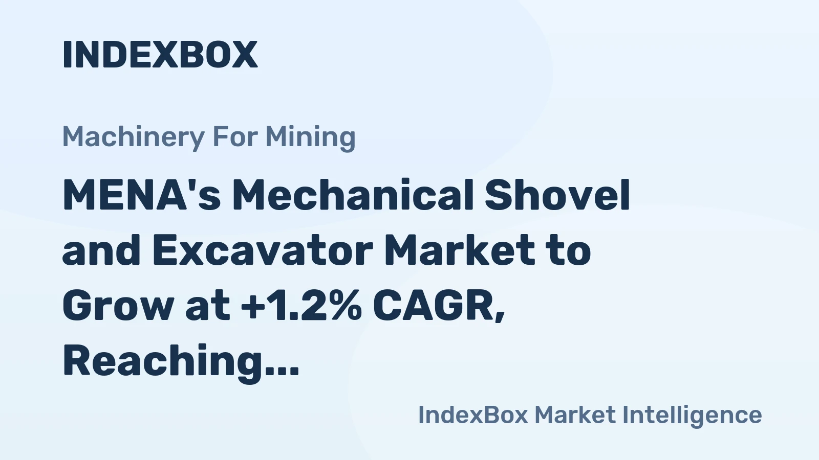 MENA's Mechanical Shovel and Excavator Market to Grow at +1.2% CAGR, Reaching 206K units by 2035