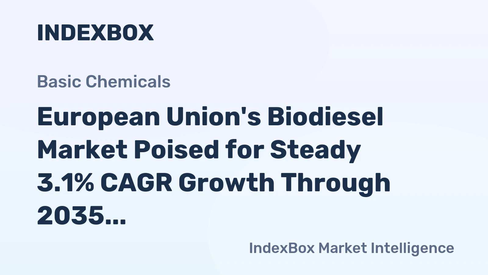 European Union's Biodiesel Market Poised for Steady 3.1% CAGR Growth Through 2035