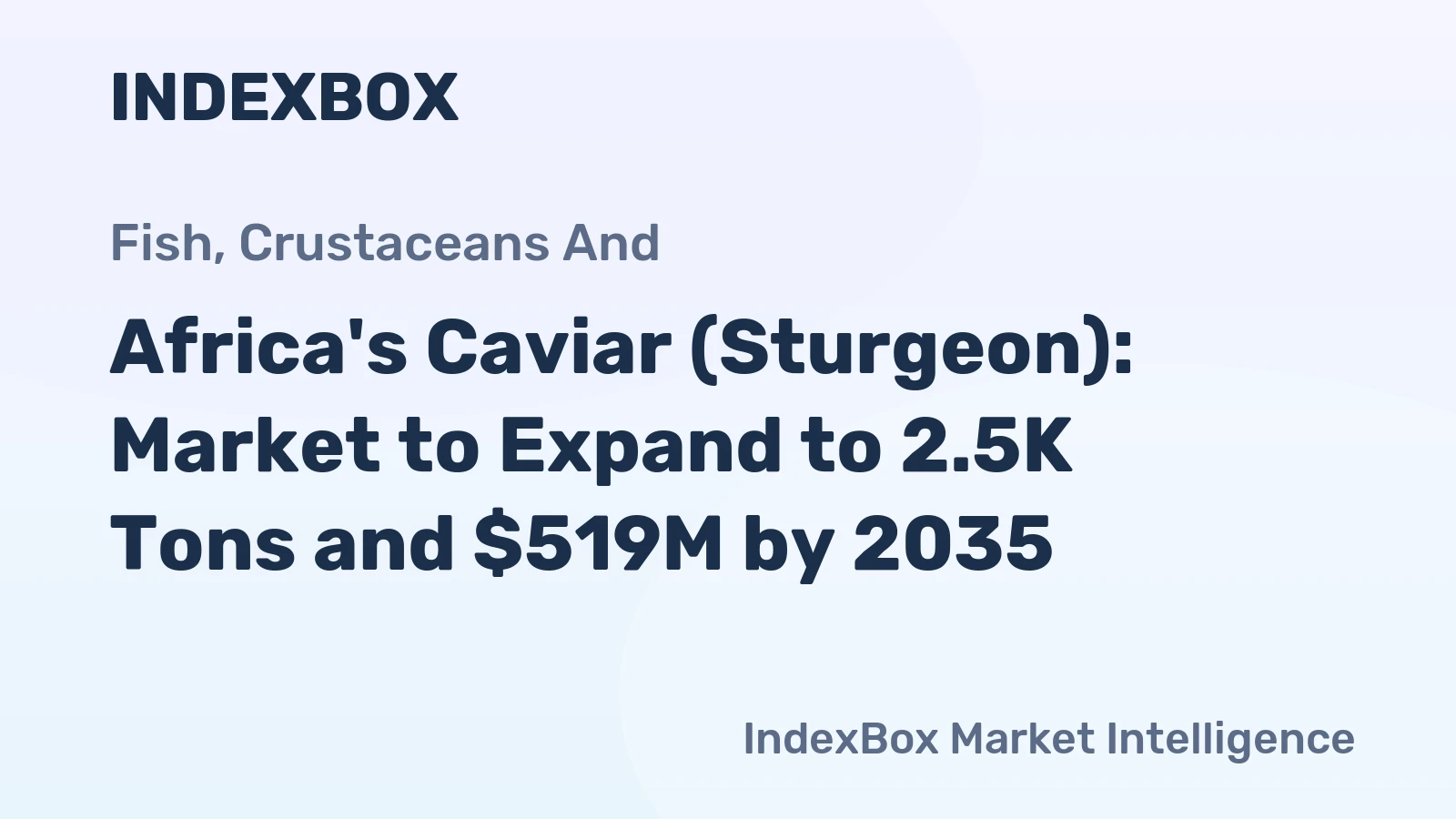 Africa's Caviar (Sturgeon): Market to Expand to 2.5K Tons and $519M by 2035
