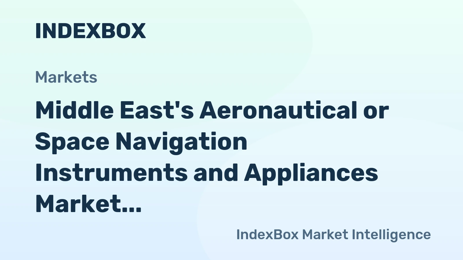 Middle East's Aeronautical or Space Navigation Instruments and Appliances Market to Grow at CAGR of +0.9% from 2024 to 2035