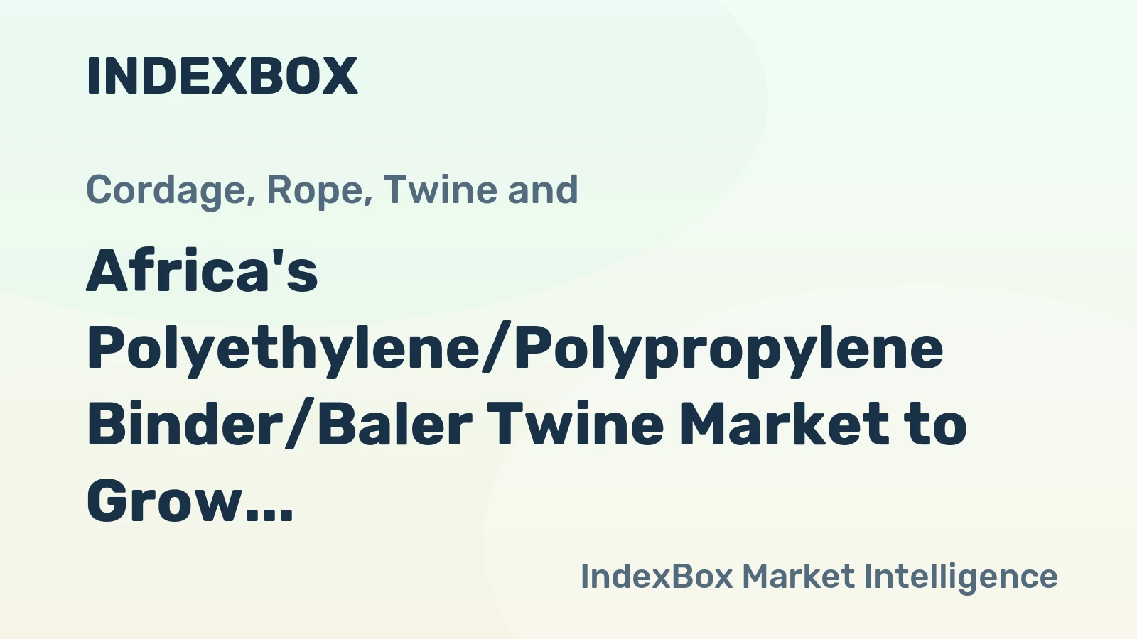 Africa's Polyethylene/Polypropylene Binder/Baler Twine Market to Grow at a CAGR of +1.6% from 2024 to 2035