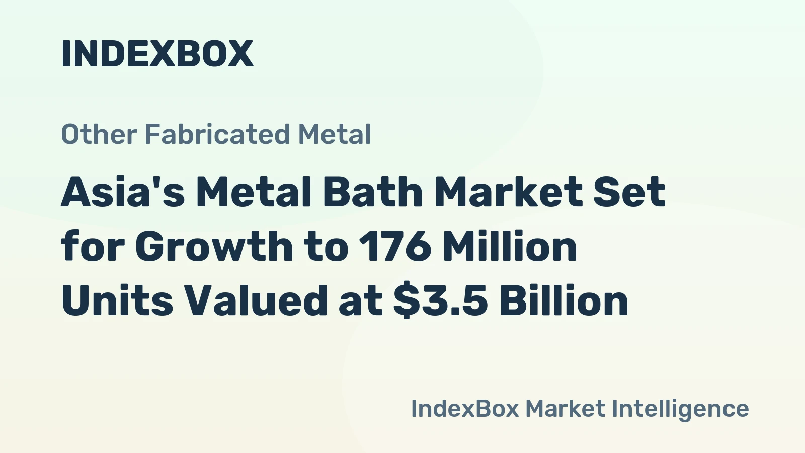 Asia's Metal Bath Market Set for Growth to 176 Million Units Valued at $3.5 Billion