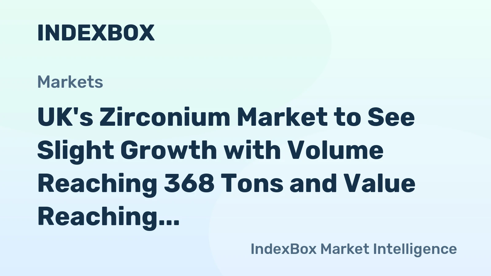 UK's Zirconium Market to See Slight Growth with Volume Reaching 368 Tons and Value Reaching $21M by 2035