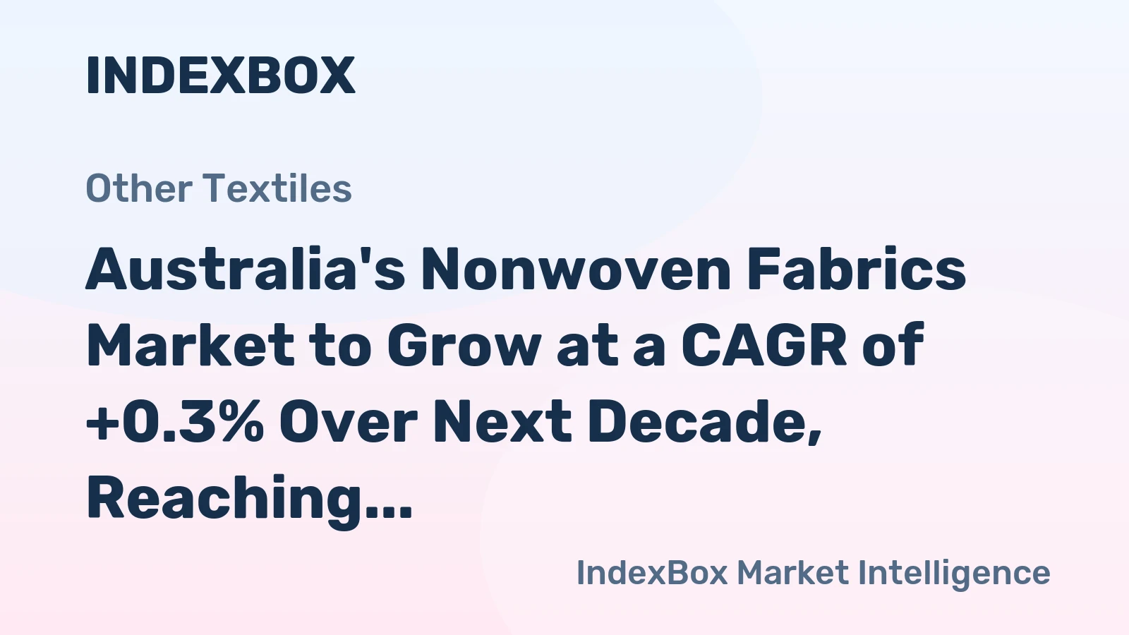 Australia's Nonwoven Fabrics Market to Grow at a CAGR of +0.3% Over Next Decade, Reaching $974M by 2035