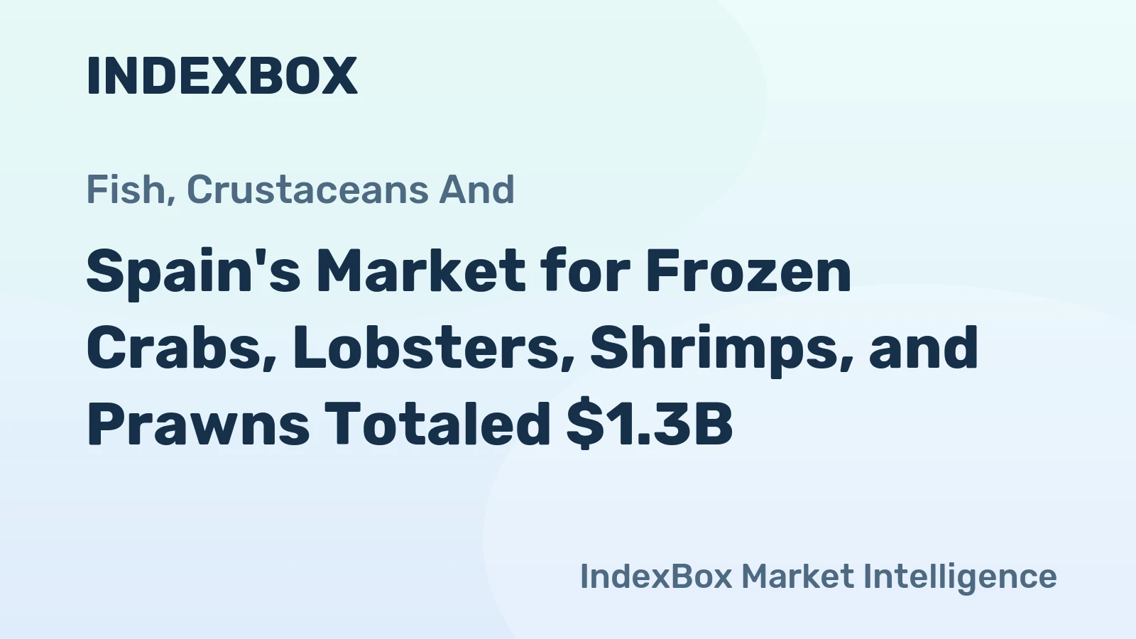 Spain's Market for Frozen Crabs, Lobsters, Shrimps, and Prawns Totaled $1.3B