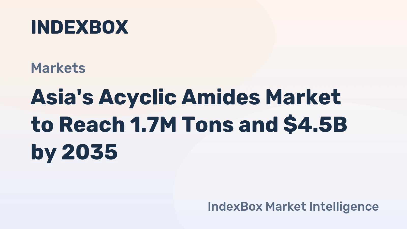 Asia's Acyclic Amides Market to Reach 1.7M Tons and $4.5B by 2035