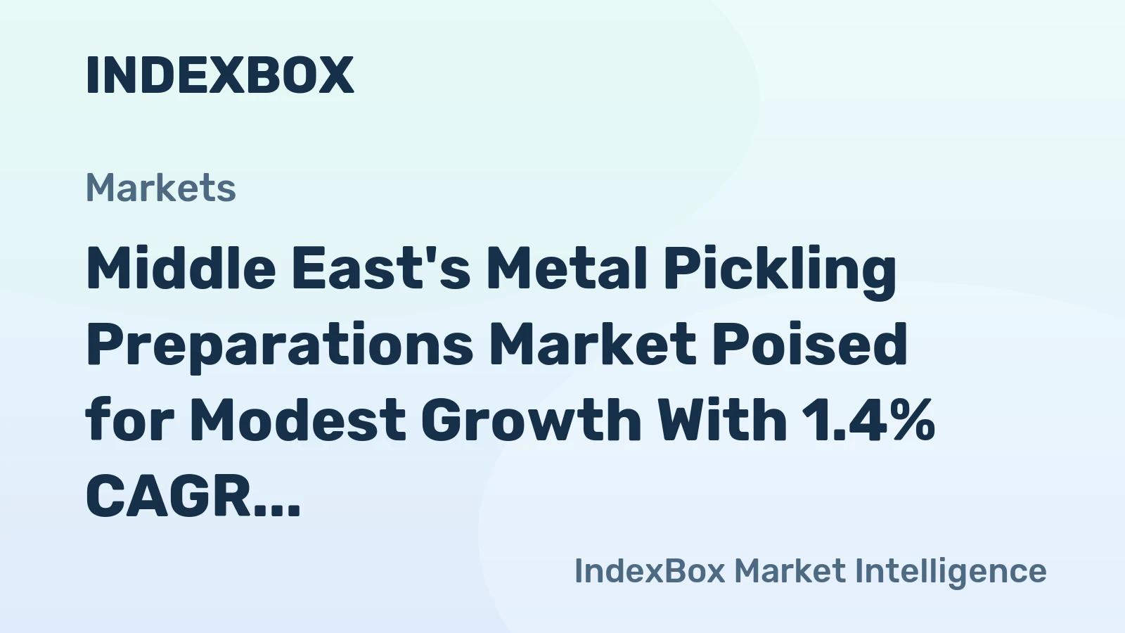 Middle East's Metal Pickling Preparations Market Poised for Modest Growth With 1.4% CAGR